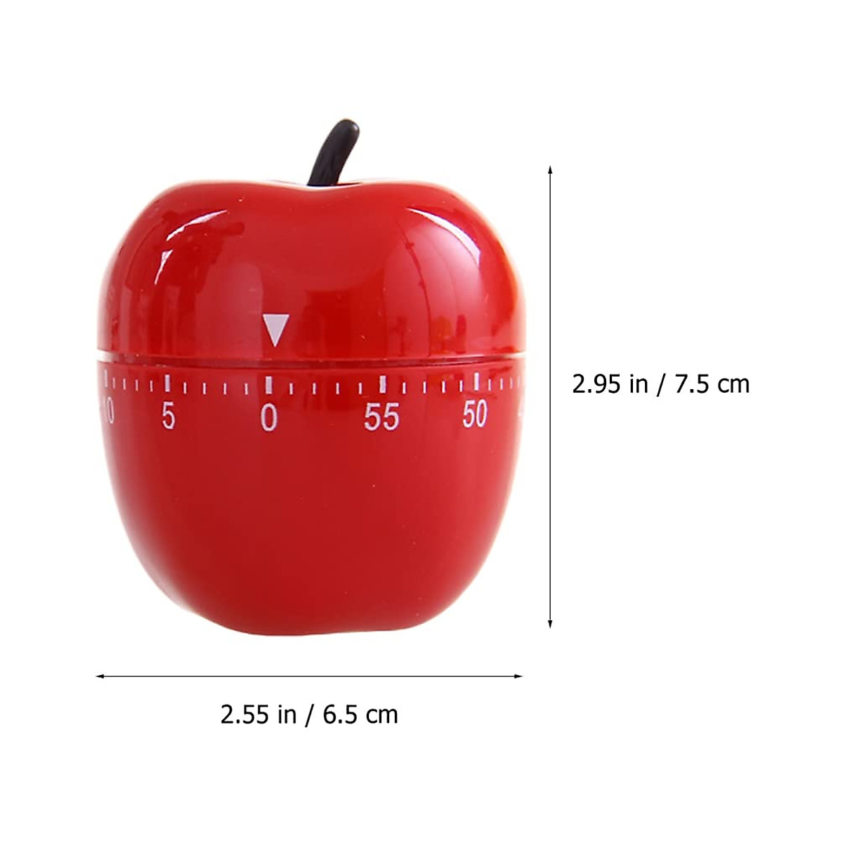 Cabilock 2Pcs Kitchen Cooking Timer Fruit Shaped Mechanical Timer Decorative Wind Up Countdown Alarm for Cooking Baking Study Classroom (Green+Red)