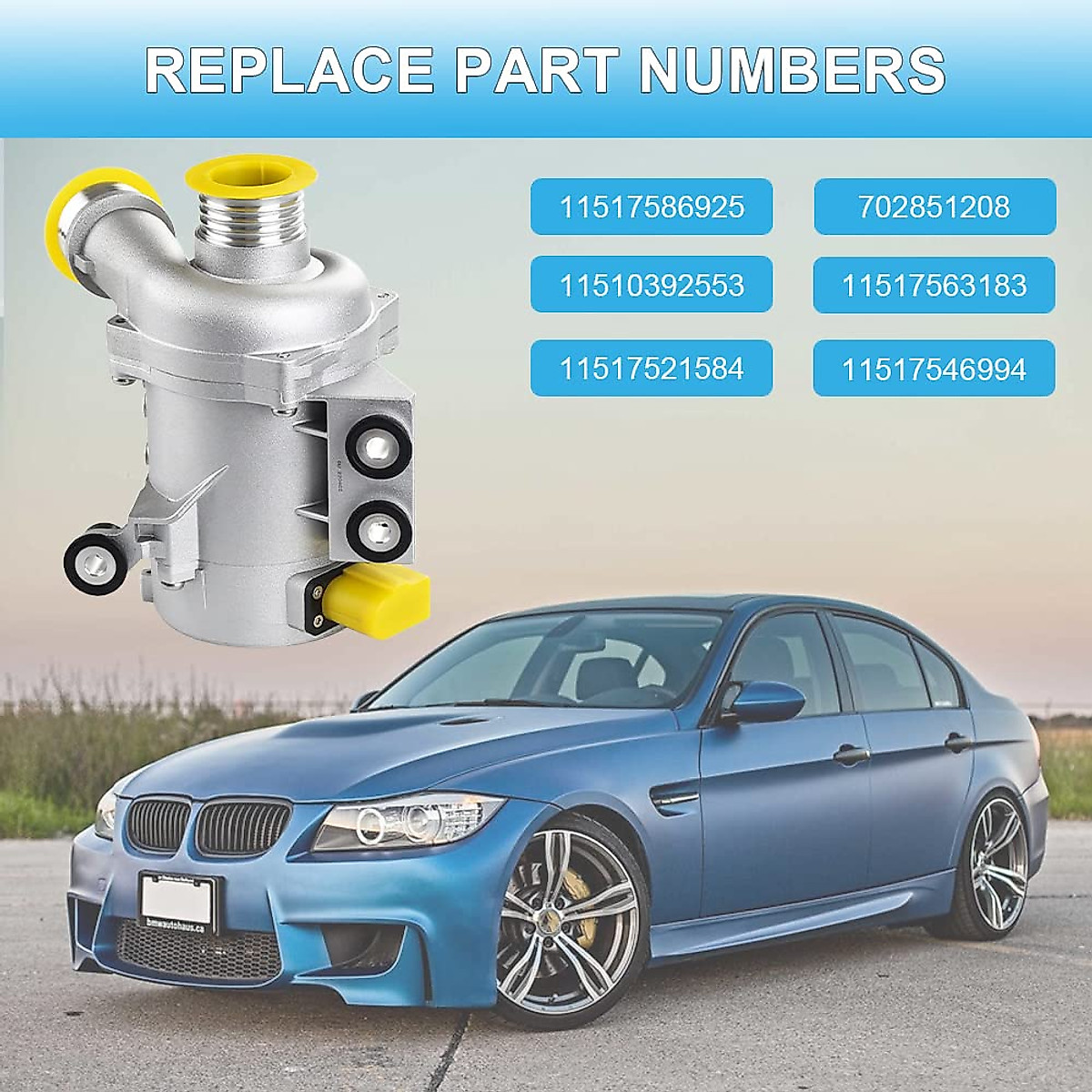 JDMON Compatible with Electric Engine Water Pump BMW Z4 X3 X5 325i 325xi 328i 328xi 525i 525xi 528i 528xi Replace 11517586925,702851208, 11517563183, 11510392553