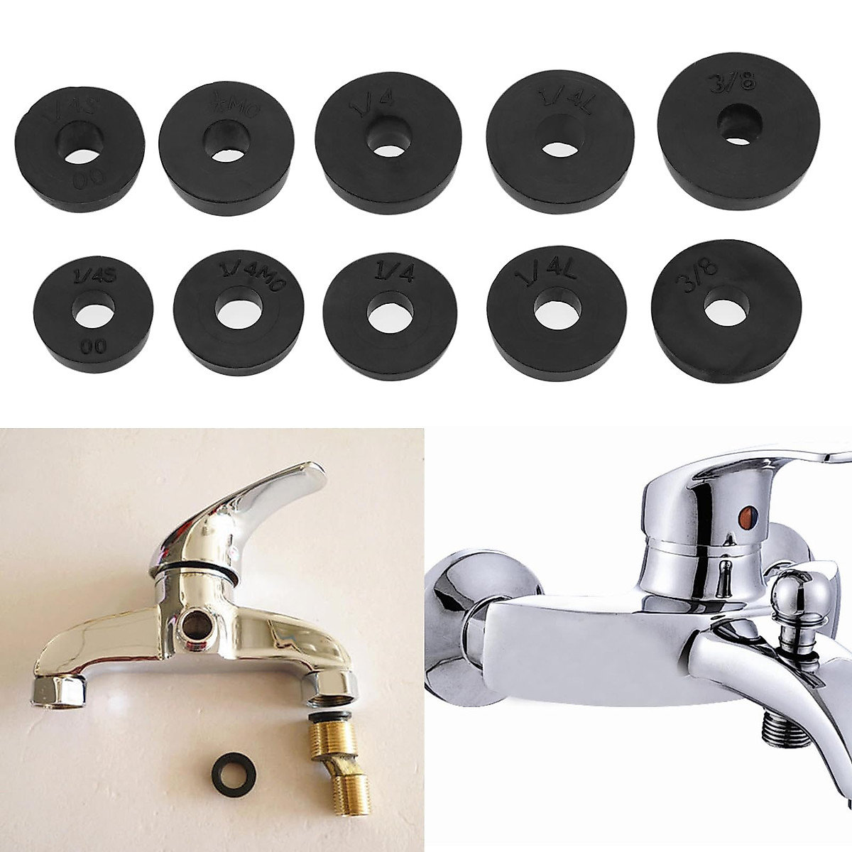 The Lord of the Tools 116PCS Faucet Washers Kit with Multi-Size Flat Washers Angled Washers Brass Screws for Faucet Repair Bathroom Kitchen Household Appliances