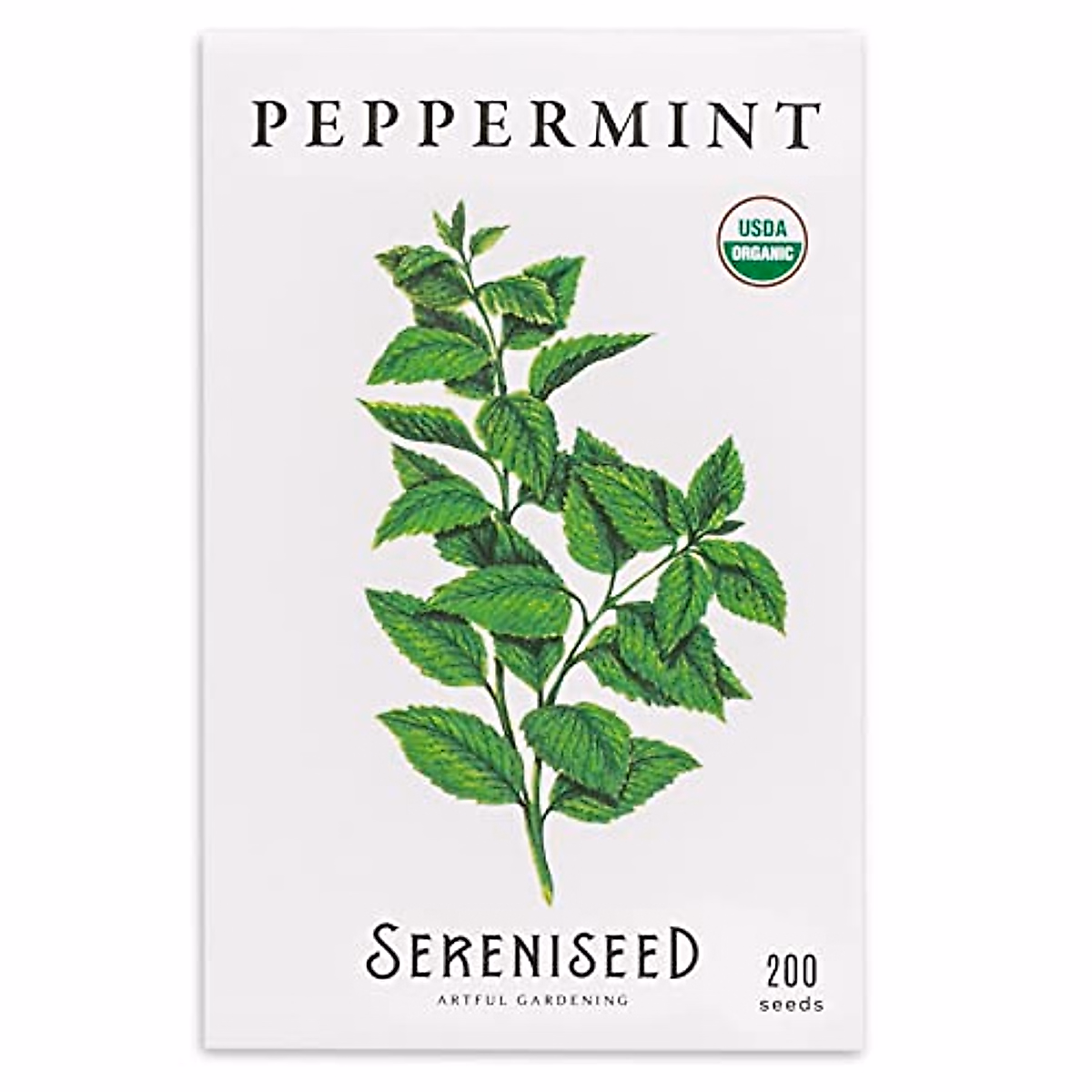 Sereniseed Certified Organic Peppermint Seeds (200) – 100% Non GMO, Open Pollinated – Grow Guide