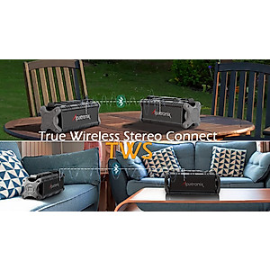 Alpatronix Bluetooth Speaker 60W(80W Max), IPX6 Waterproof, Portable Wireless, 8000mAh Power Bank, Handsfree, Shockproof, TWS, DSP, Stereo, Subwoofer, TF Card, NFC, AX500, Indoor&Outdoor –Black Gray