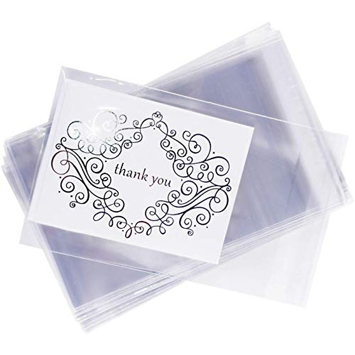 Handy Basics Clear Resealable Cellophane Cello Bags 100pk 4 3/8" x 5 3/4" 1.5 mil