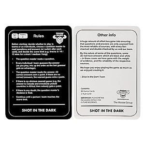 Shot In The Dark - Moose Games - The Ultimate Unorthodox Quiz Game, Multicolor, 91022