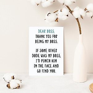COLINHELIN Lovely Boss Thank You Card For Him, Funny Boss Day Card for Boss Men, Appreciation Card for Male Boss Leader, Boss Day Gift for Boss, Female Boss Card For Him, Boss Birthday for Him Men