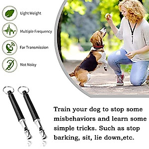 PILONG Dog Whistle, 2023 New 2PCS Ultrasonic Dog Whistle to Stop Barking Neighbors Dog, Professional Adjustable Silent Dog Whistle Training Tools for Dogs with Black Strap Lanyard