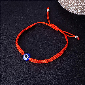 kelistom Handmade String Evil Eye Bracelet for Women Men Black Red Thread Adjustable Bracelets Minimalist Jewelry