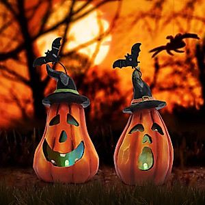 Hodao Halloween Pumpkin Decorations Indoor Halloween Decorations Clearance for Table/Halloween/Window/Present Box/Gift