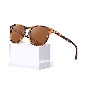 CARFIA Retro Polarized Sunglasses for Women Small and Medium Face UV Protection, Handcrafted Acetate Frame Sunnies CA5285