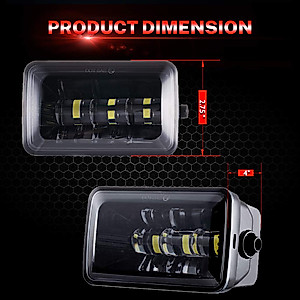 Z-OFFROAD DOT Approved LED Fog Lights for Ford F150 2015-2020, Waterproof Rectangular Bumper Driving Lamp Set Assembly Kit - Black