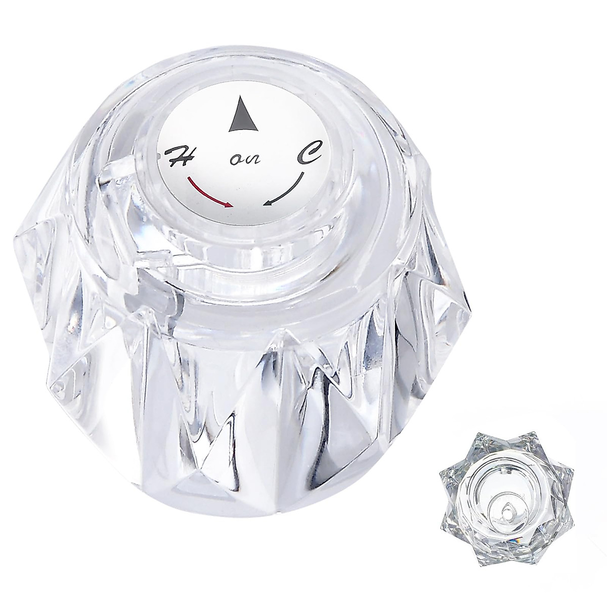 Shower Knob Replacement Compatible with Delta RP2391 Single Clear Knob Handle Kit, Shower Bathtub Tub Faucet Handle Replacement with Button and Set Screw (1)