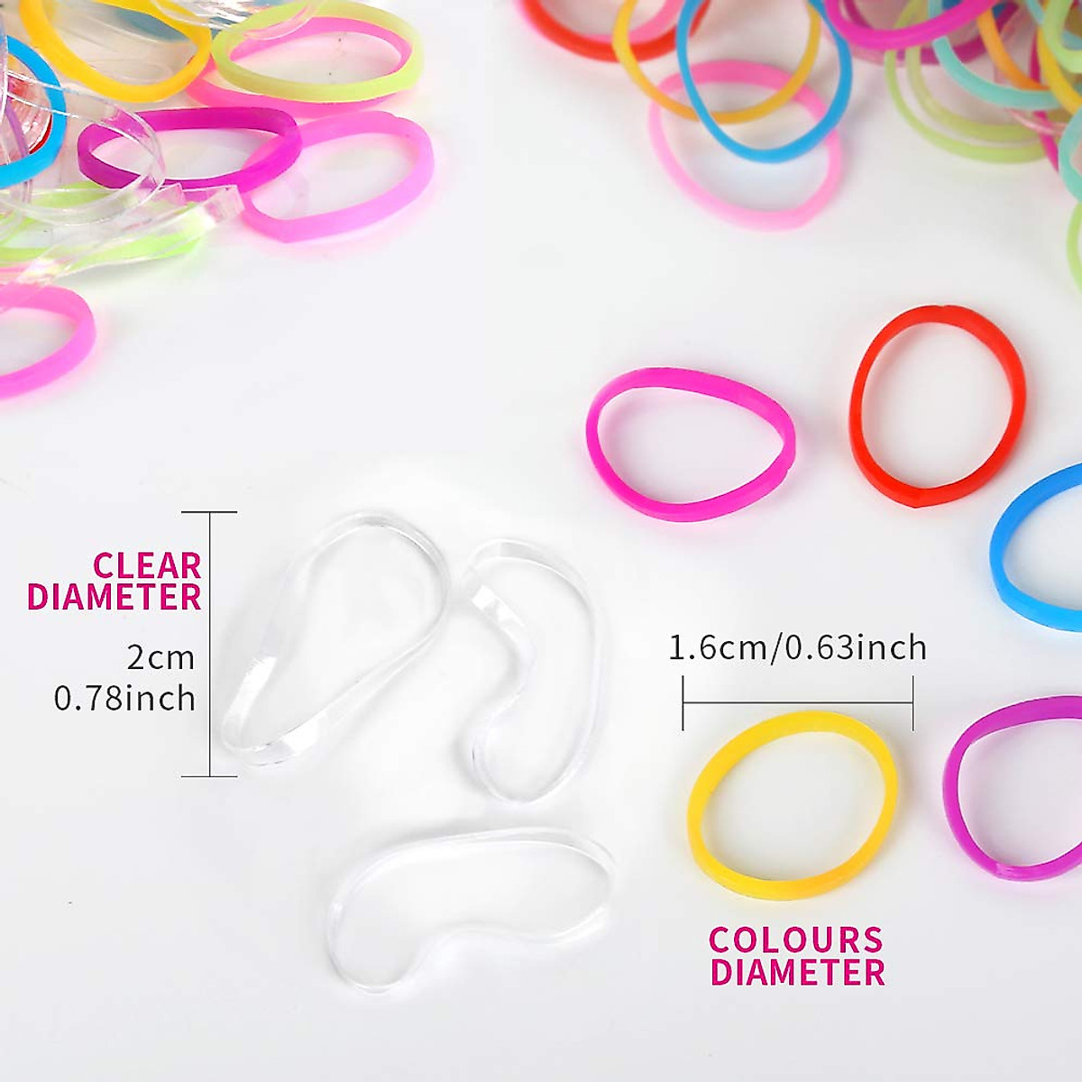 YGDZ 4000pcs Elastic Hair Bands, Clear Hair Elastics Small Mini Girls Rubber Bands Baby Kids Toddlers Hair Ties(2000pcs Clear + 2000pcs Colorful)