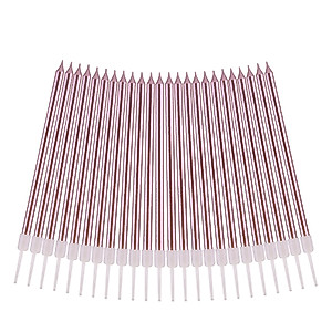 PHD CAKE 24-Count Rose Gold Long Thin Metallic Birthday Candles, Cake Candles, Birthday Parties, Wedding Decorations, Party Candles
