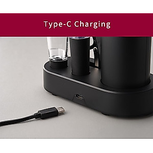VGY Rechargeable Electric Wine Opener, 5 in 1 set with Automatic Electric Wine Bottle Corkscrew Opener, Foil Cutter, Vacuum Stopper, Wine Pourer and Storage Charging Stand