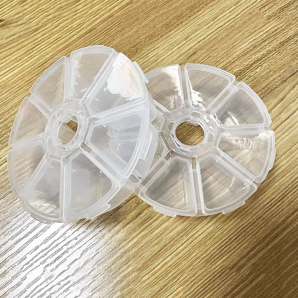 TAODAN 2pcs Plastic Storage Organizer Containers 10cm 8 Grids Clear Jewelry Box Fishing Box Pill Box