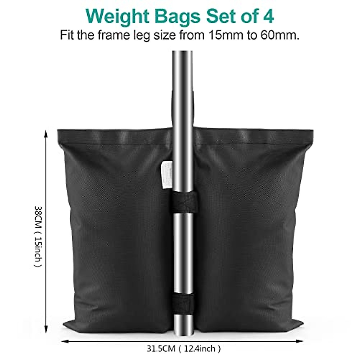 HOMDOX Weight Bags, Set of 4 (fillers are not included, bags only)