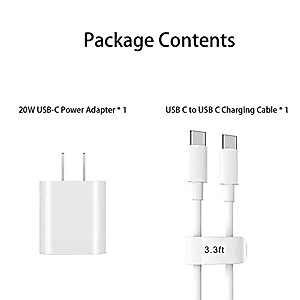 20W USB-C Charger for iPad Pro 12.9-inch 5th 4th 3rd Generation 11-inch 1st 2nd 3rd (2021/2020/2018) Compatible with Google Pixel 5 5a 4 XL 3a PD Fast Power Adapter