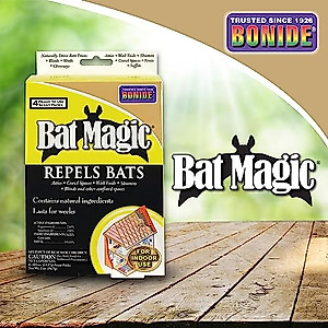 Bonide Bat Magic Bat Repellent, Pack of 4 Ready-to-Use Peppermint Oil Scent Packs for Long Lasting Indoor Bat Control