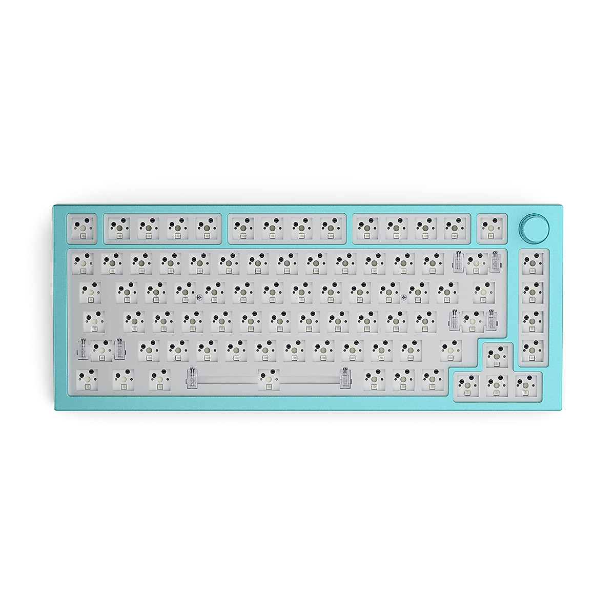 Glorious Top Frame for GMMK PRO - 75% Keyboard with Knob Gaming - Aluminum Mounting Frame for Custom Mechanical Keyboard for PC Gaming and Programming (Aqua Blue)
