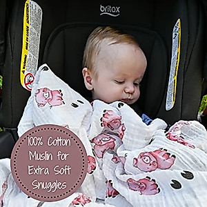 LollyBanks Swaddle Blanket | 100% Muslin Cotton | Gender Neutral Newborn and Baby Nursery Essentials for Girls and Boys, Registry | Farm 3 Pack