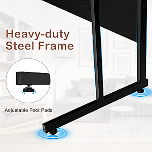 Tangkula L-Shaped Reversible Computer Desk, 2 Person Long Computer Workstation w/Movable Monitor Stand, Large Home Office Corner Desk for Working Writing Gaming (Natural)