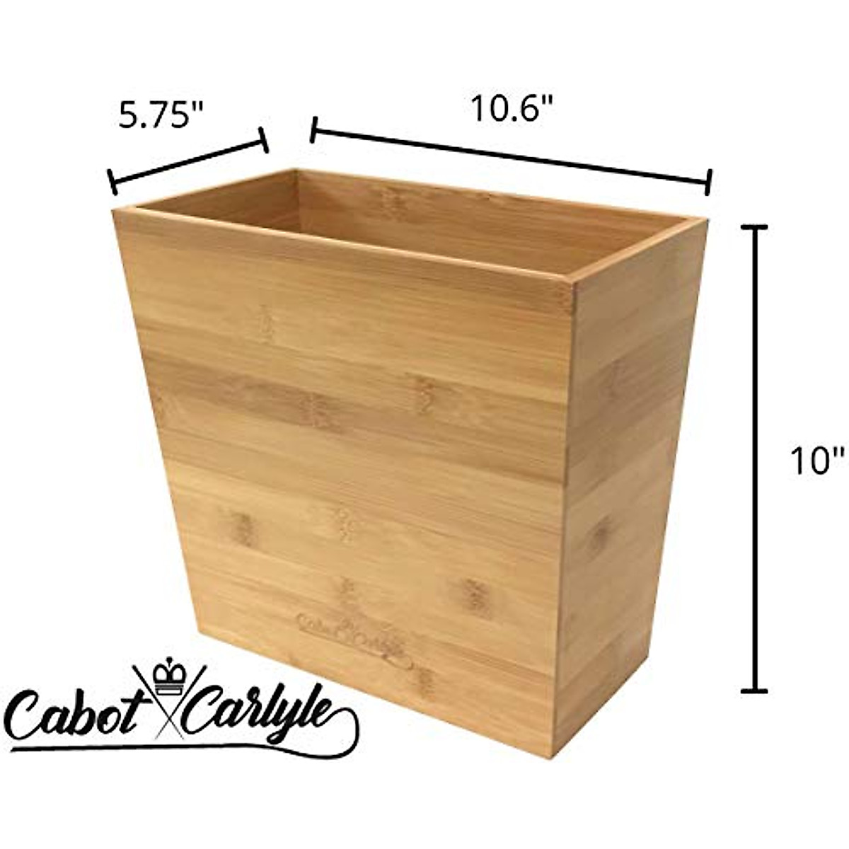 Bamboo Waste Basket | Waste Basket for Bathroom | Waste Basket for Office | Great Office Trash Cans for Near Desk | Bathroom Trash Can | Bedroom Trash Can | Trash Can Small Wastebasket Bamboo Decor (1, 10,6" x 5.75" x 10")