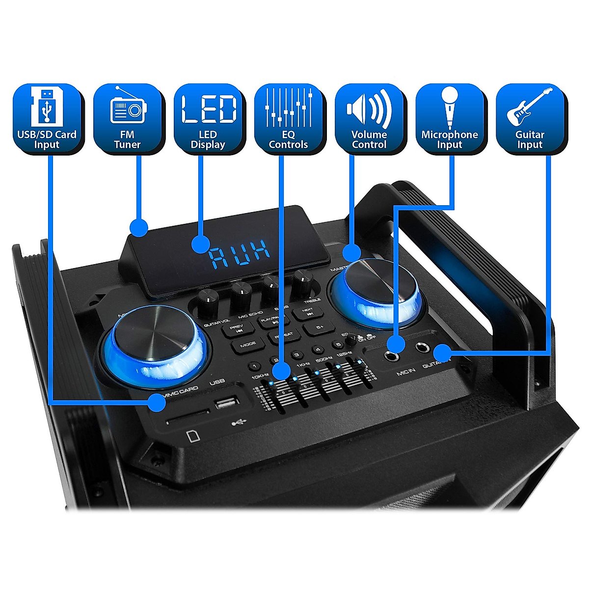 Technical Pro Bluetooth Karaoke Machine System+Wireless Microphone+Tablet Stand