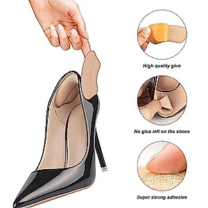 Heel Pads for Shoes That are Too Big - 4 Pairs Foamed Cotton Heel Cushions for Pain Relief & Tighter Fit - Heel Grips for Men Women's Shoes (Pale Apricot)