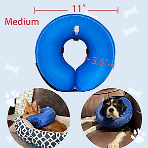 Dog Cone Inflatable Collar Comfort Adjustable, Dog Cone Collar for Small Medium Large Dogs for After Surgery, Soft Protective Cone for Pet Dogs, Dog Neck Donut Collar Inflatable Dog Recovery Collar