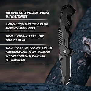 AOSILEY Pocket Folding Knife set with Hunting Stainless Steel Serrated Clip Point Lock Blade Knives and Lightweight Lockback Multi-Tool for Camping, Outdoor, Hunting，Survival and EDC