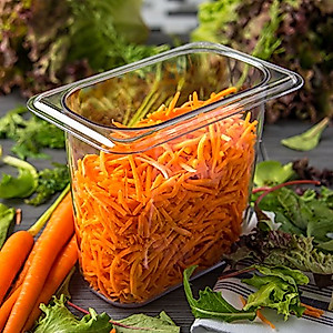 Carlisle FoodService Products 3068807 Plastic Food Pan, 1/9 Size, 6 Inches Deep, Clear (Pack of 6)