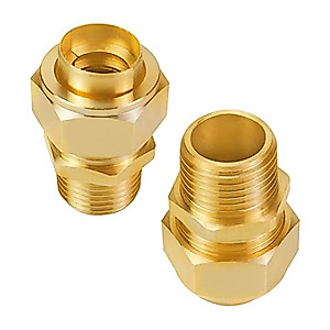CSST Male NPT Fitting Kit 1/2'' Brass Natural Gas Quick Connect Adapter Grill Propane Conversion Connector 2 Pack