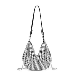 Gudessly Women's Full Rhinestone Fashion Evening Bag Shinny Bling Purse Handbag Party Prom Wedding Purse