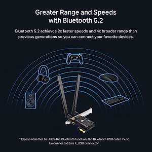 TP-Link WiFi 6 PCIe WiFi Card for Desktop PC AX3000 (Archer TX55E), Bluetooth 5.2, WPA3, 802.11ax Dual Band Wireless Adapter with MU-MIMO, Ultra-Low Latency, Supports Windows 11, 10 (64bit) Only