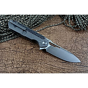 TWOSUN D2 Steel Folding Pocket Knife Flipper Tactical Hunting Outdoor TS226