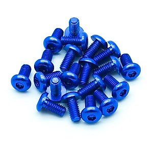 20PCS M3x6mm Aluminum Button Head Hex Screw (Anodized Blue)