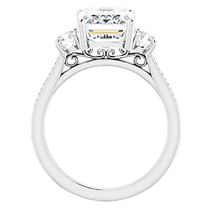 925 Silver, 10K/14K/18K Solid Gold Moissanite Engagement Ring, 3.0 CT Emerald Cut Handmade Solitaire Ring, Diamond Wedding Ring for Women/Her Anniversary Ring, Birthday Gifts, VVS1 Colorless Ring