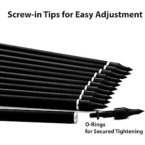 KESHES Archery Carbon Arrows for Compound & Recurve Bows - 30 inch Youth Kids and Adult Target Practice Bow Arrow - Removable Nock & Tips Points (12 Pack)