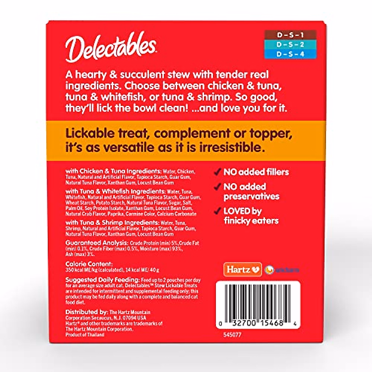 Hartz Delectables Stew Lickable Wet Cat Treats for Adult & Senior Cats, Variety Pack, 12 Count