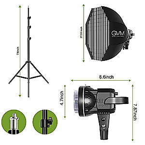 GVM 80W Photo Studio Lighting Kit, LED Video Light with Bowen Mount 23.6" Softbox, Tripod Stand, Continuous Output Daylight 5600K Lights for Photography