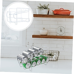 DOITOOL Refrigerator Organizer Bins Pop Soda Can Dispenser Beverage Holder for Fridge Freezer Kitchen Countertops Cabinets Metal Canned Food Pantry Storage Rack