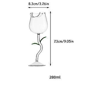 UIYIHIF Rose Wine Glasses Set of 2 Rose Flower Shaped Wine Goblet Creative Wine Cocktail Glass Juice Glass for Party Wedding Festival Kitchen Bar Celebration