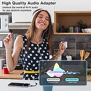AuxLink USB C to 3.5mm Audio Adapter, USB Type C Headphone Adapter Hi-Fi DAC Chip, USB C to Headphone Jack Female Aux Adapter for Samsung Galaxy S22 S21 S20 Plus/Ultra Note 20/10, Pixel 6, iPad Pro