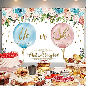 Baby Gender Reveal Party Decoration Baby Shower Backdrop Photo Background Banner Poster for Baby Gender Reveal Party Decorations Party Supplies 70.8 x 47.2 Inch