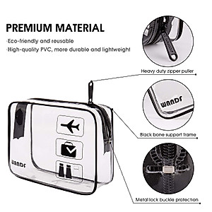 TSA Approved Clear Travel Toiletry Bag wih Zippers Carry-on Travel Accessories Quart Size Toiletries Cosmetic Pouch Makeup Bags for Men and Women (2 pcs)