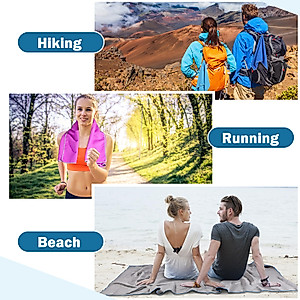 Oudain 6 Set Quick Dry Towel 12 Pack Fast Drying Towels 2 Size Microfiber Travel Towels Absorbent Compact Dry Towel for Camping Hiking Swim Beach Gym Yoga with Mesh Bag