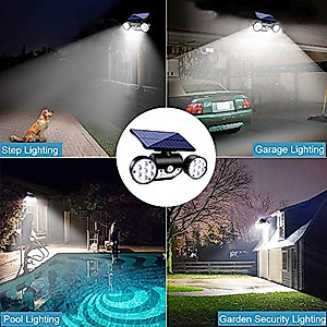 Ollivage Solar Lights Outdoor, Motion Sensor Security Lights Solar Wall Lights with Dual Head Spotlights 30 LED Waterproof 360° Adjustable Solar Motion Lights Outdoor for Garden Garage Patio, 1 Pack