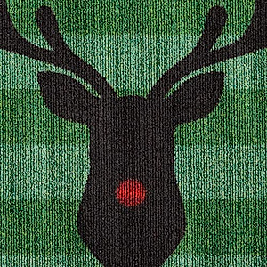 Brumlow Mills Rudolph the Red-Nosed Reindeer Christmas and Holiday Area Rug for Kitchen, Entryway Rug, Door Mat, Bedroom Carpet or Home Décor, 1'8" x 2'10, Green