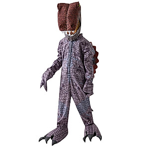 Halloween Toddler Kids Dinosaur Costume For Boys Girls Cosplay Animal The Monster Bodysuit Headpiece Gloves Outfit Dress Up (Medium)