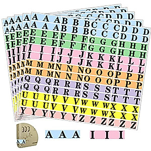 Alphabet Book Spine Labels Alphabet Letters Teacher Supplies Stickers for Classroom 520 Pcs A-Z Tab Dividers Stickers File Folder Labels Library Books Bin Shelf Labels for Classroom Book Organization