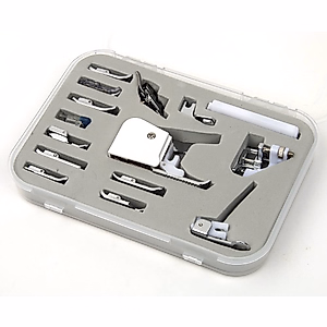 Universal 15 Piece Sewing Machine Presser Walking Feet Kit - OEM Suitable for Babylock Janome Brother New Home Singer Kenmore Simplicity Toyota Necchi